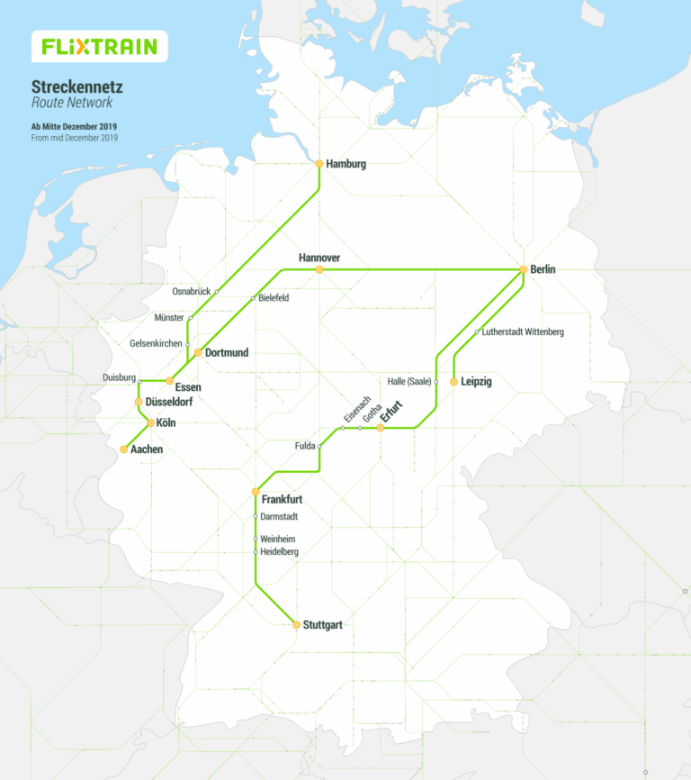 FlixTrain Now Offers 12 Destinations From Düsseldorf - Hamburg, Berlin ...